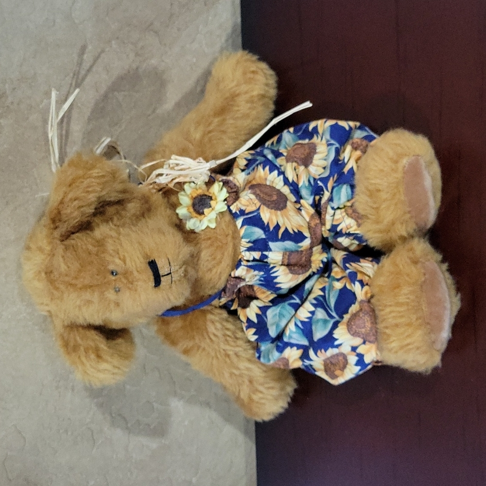 Rare Vintage Handmade Susan Baker Sunflower Teddy Plu… - Gem